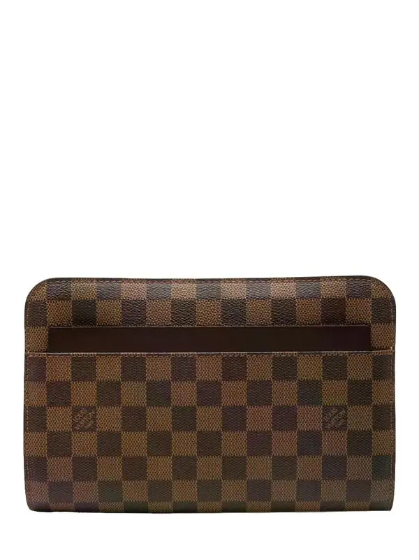 LOUIS VUITTON Damier Ebene Saint Louis Pochette Clutch Bag - Brown