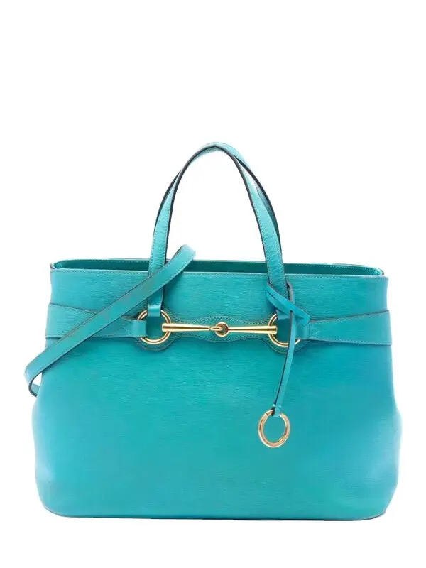 Gucci Leather Bright Bit Satchel - Blue