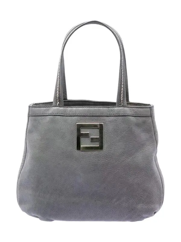 Fendi Nubuck Ff Chains Tote Bag - Grey