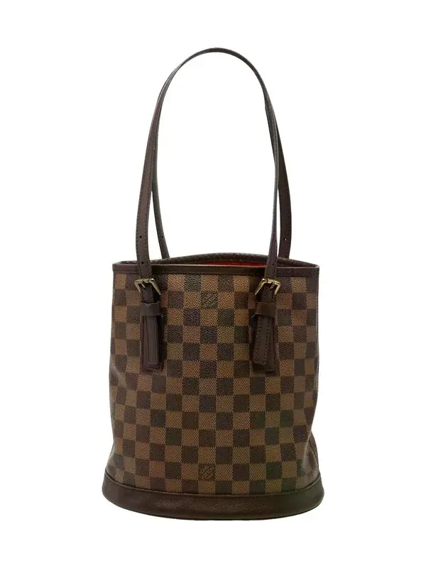 LOUIS VUITTON 1993 Damier Ebene Marais Bucket Bag - Brown