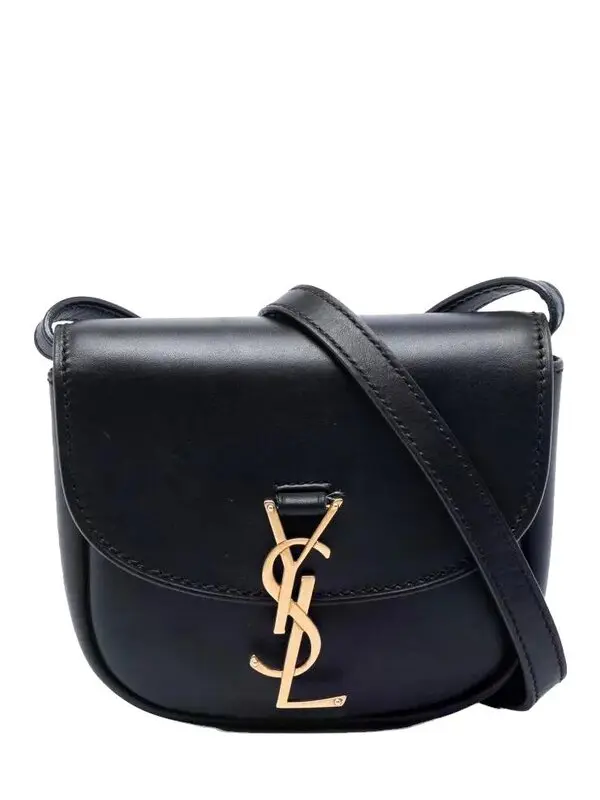 Saint Laurent Kaia Small Leather Monogram Crossbody Bag - Black