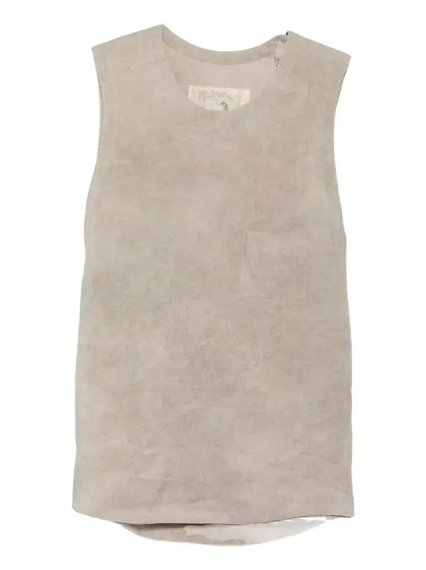 ZIGGY CHEN Crinkled Texture Vest - Grey