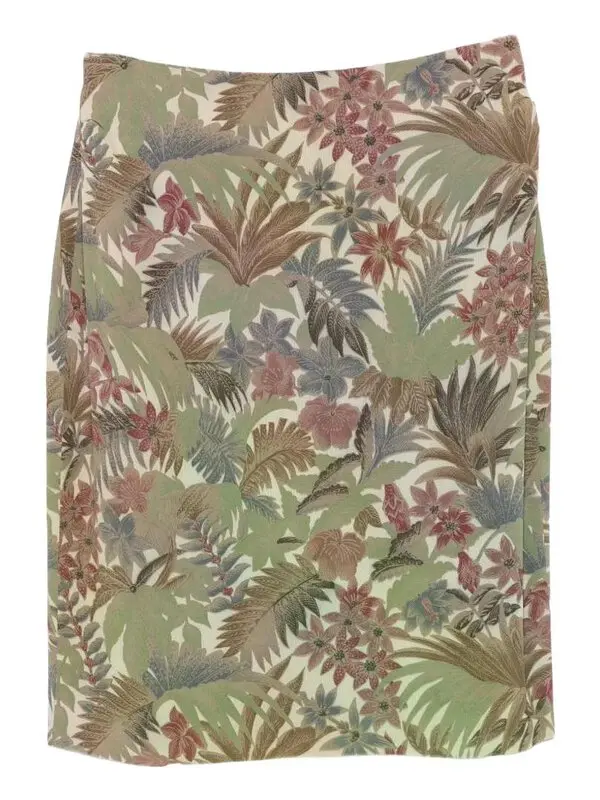 Giorgio Armani Floral-print Midi Skirt - Neutrals