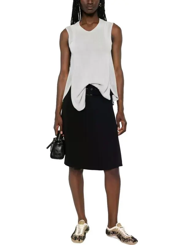 Giorgio Armani Silk A-line Midi Skirt - Black