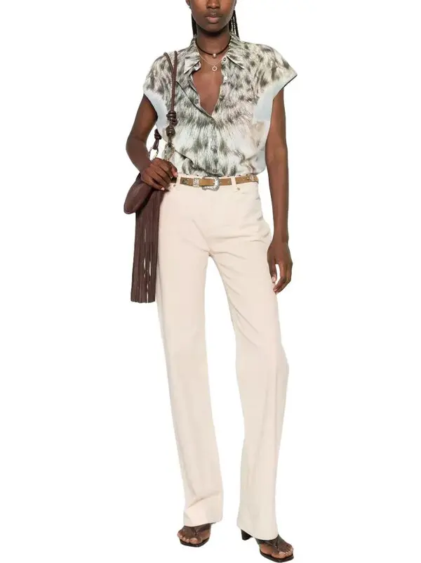 Roberto Cavalli 2000s Animal-print Shirt - White