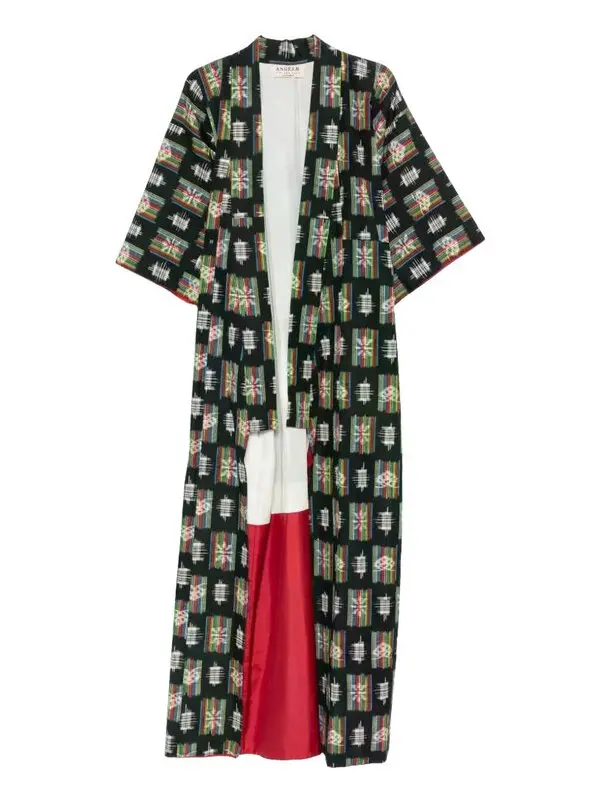 A.N.G.E.L.O. VINTAGE CULT 1990s Geometric Print Kimono - Black