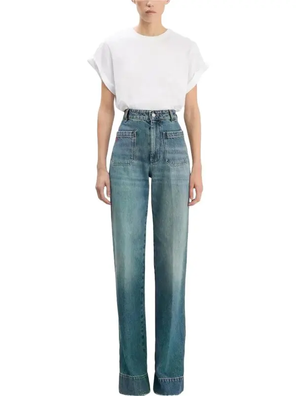Victoria Beckham Alina Patch-pocket Jeans - Blue