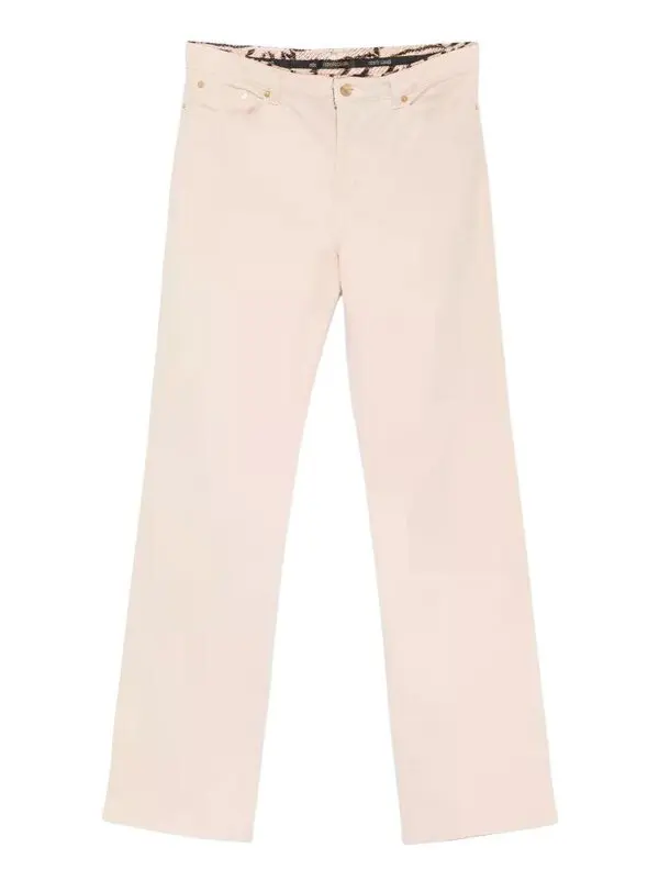 Roberto Cavalli 2000s Logo Plaque Trousers - Neutrals