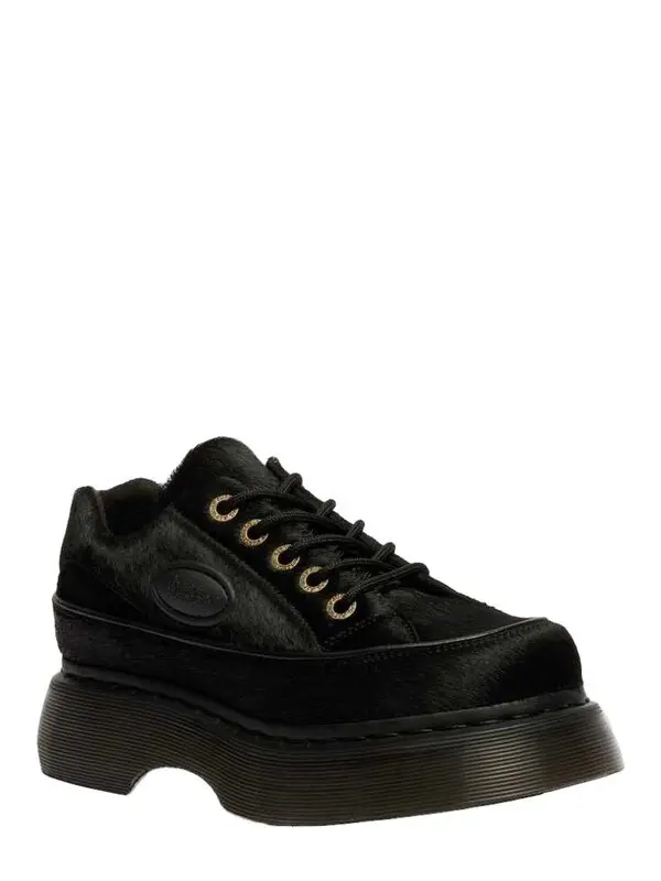 Dr. Martens Buzz 5-eye Hair On Leather Shoes - Black