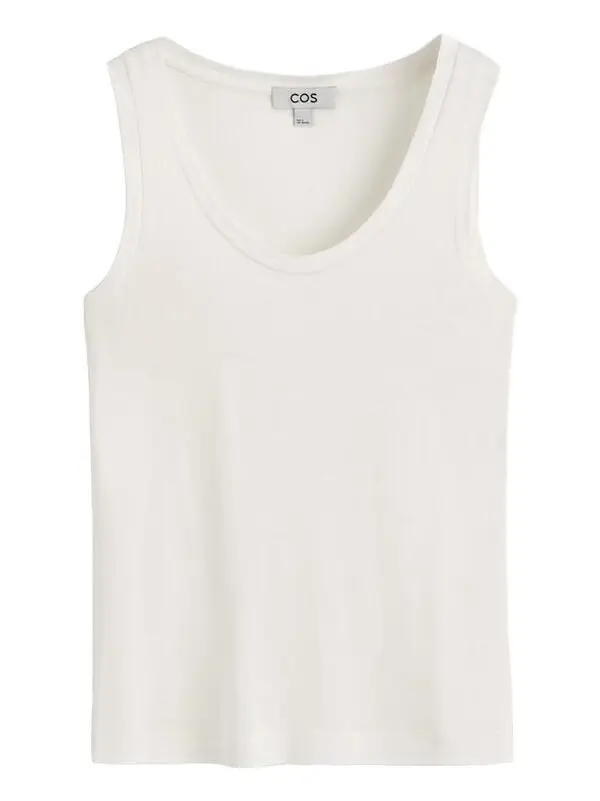 Cos Scoop-neck Silk-jersey Tank Top - White