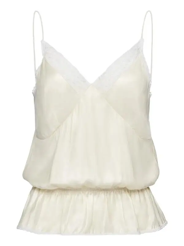 Magda Butrym Lace Trimmed V-neck Lingerie Top - Cream