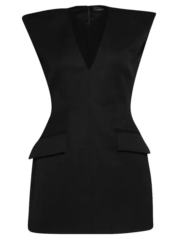 Wardrobe.NYC X Rosie Huntington-whiteley Sculpted Mini Dress - Black