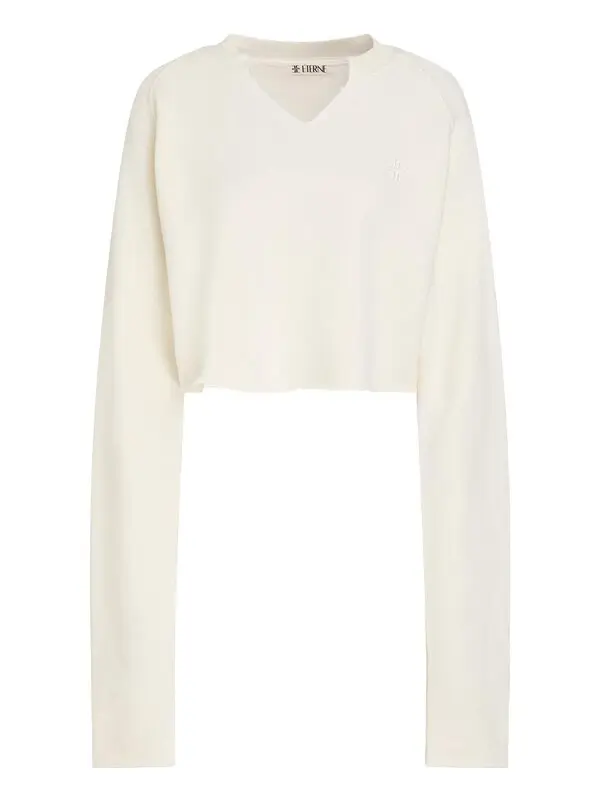 Eterne Cropped French Cotton And Modal-blend Terry Sweatshirt - Cream