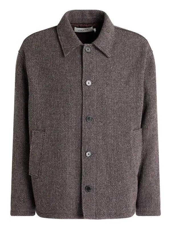FRAME Woolblend Tweed Overshirt - Anthracite
