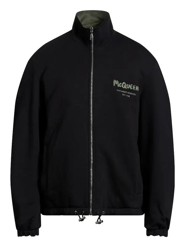 Alexander McQueen Reversible Embroidered Cotton Jacket - Black