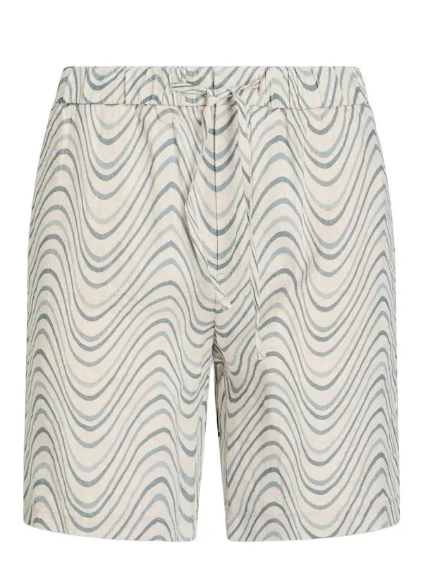 Frescobol Carioca Felipe Printed Linen Drawstring Shorts - Beige