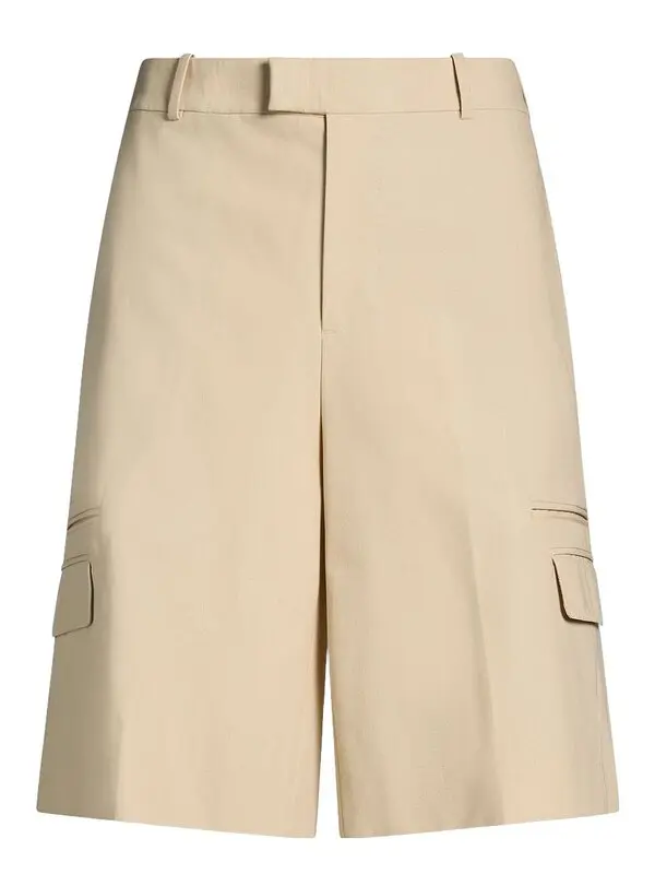 Alexander McQueen Cotton Twill Cargo Shorts - Beige