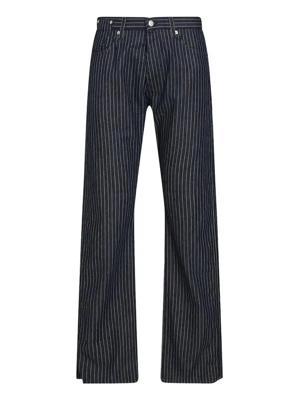 Alexander McQueen Pinstriped Denim Jeans - Dark Denim