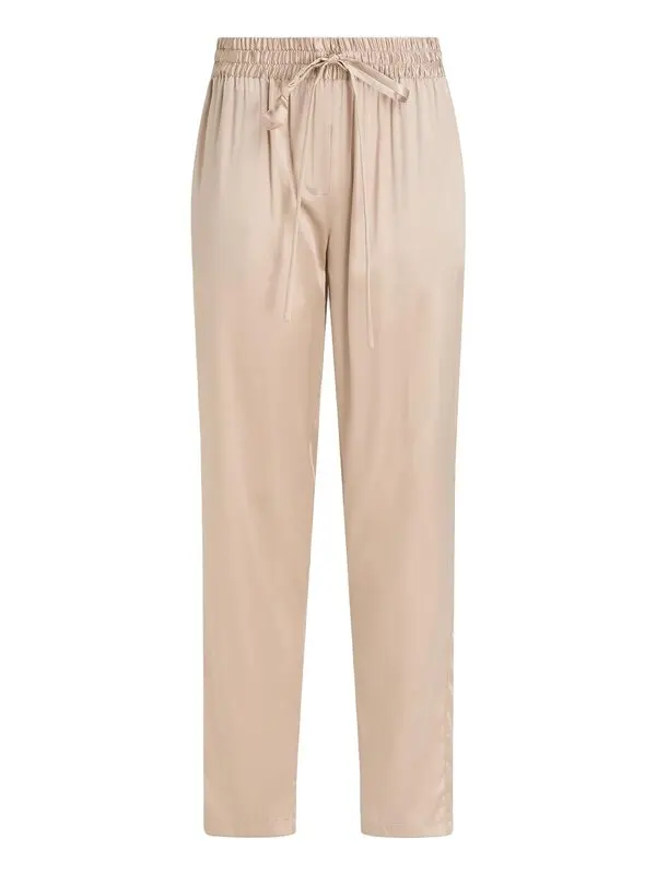 Dolce & Gabbana Stretch-silk Tapered Pants - Beige