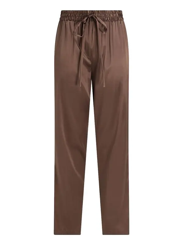 Dolce & Gabbana Stretch-silk Tapered Pants - Brown