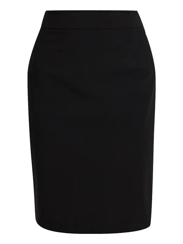 Theory Wool-blend Pencil Skirt With Back Slit - Black