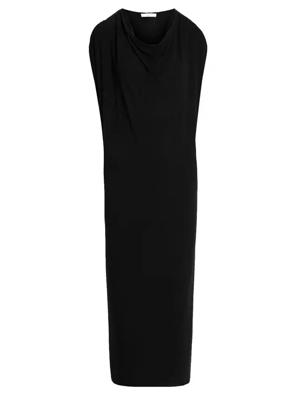 Vince Draped Stretch Jersey Maxi Dress - Black