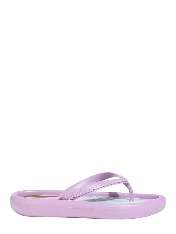 Farm Rio Canoe Printed Flip Flops - Lavender