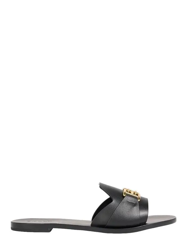 Bally Embellished Leather Slides - Black