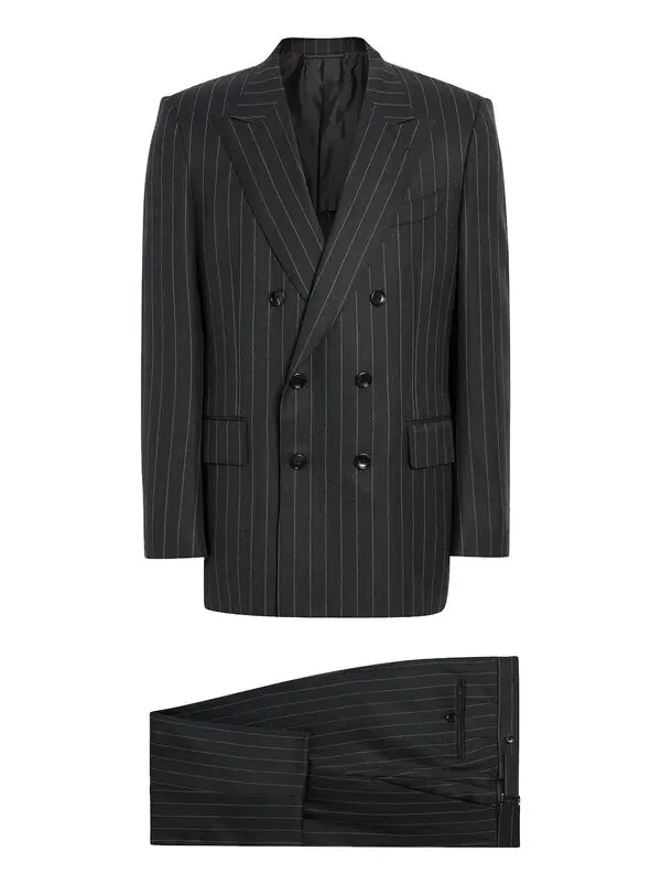TOM FORD Doublebreasted Pinstriped Cupro And Silkblend Twill Suit - Charcoal