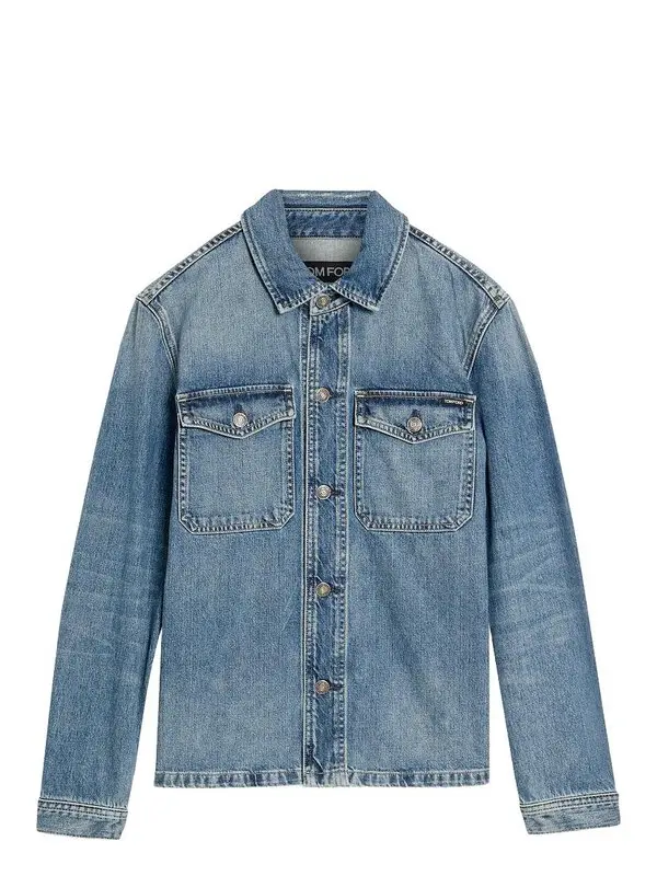 TOM FORD Denim Trucker Jacket - Mid Denim