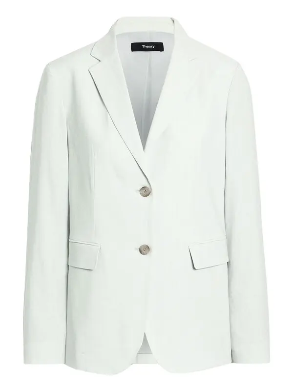Theory Linen-blend Blazer - Light Gray