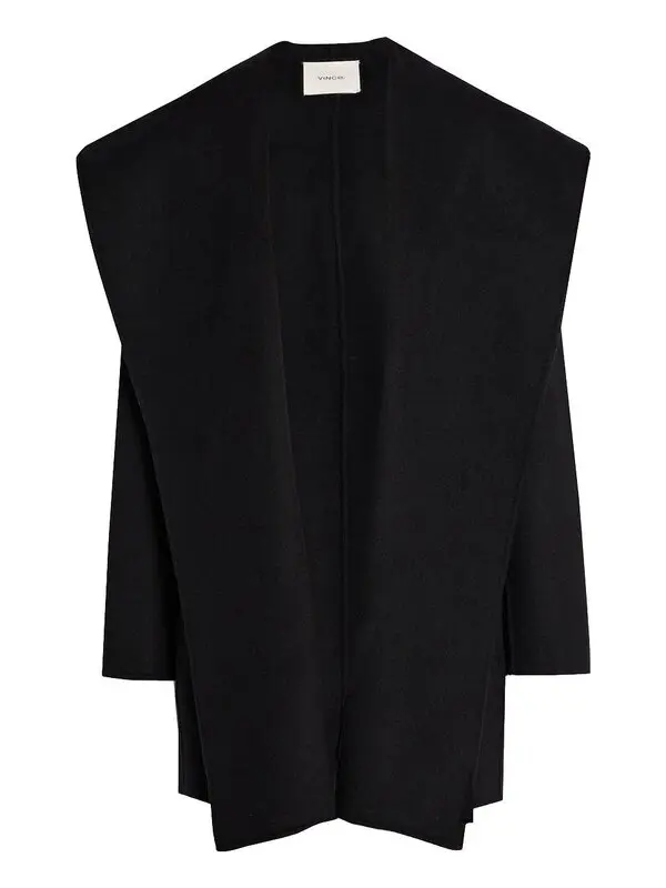 Vince Wool-blend Felt Hooded Jacket - Black