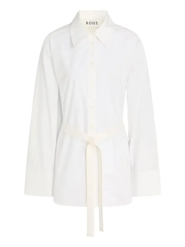 RÓHE Cotton-poplin Shirt With Paneled Cutout Waist - Ivory