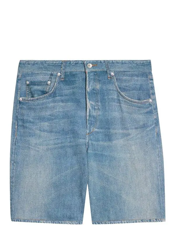 Rag & Bone Fit 4 Miramar Denim Effect Print French Cotton-terry Shorts - Mid Denim
