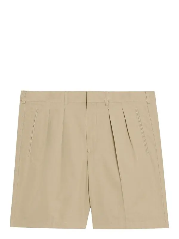 TOM FORD Pleated Cotton And Silk-blend Shorts - Sage Green