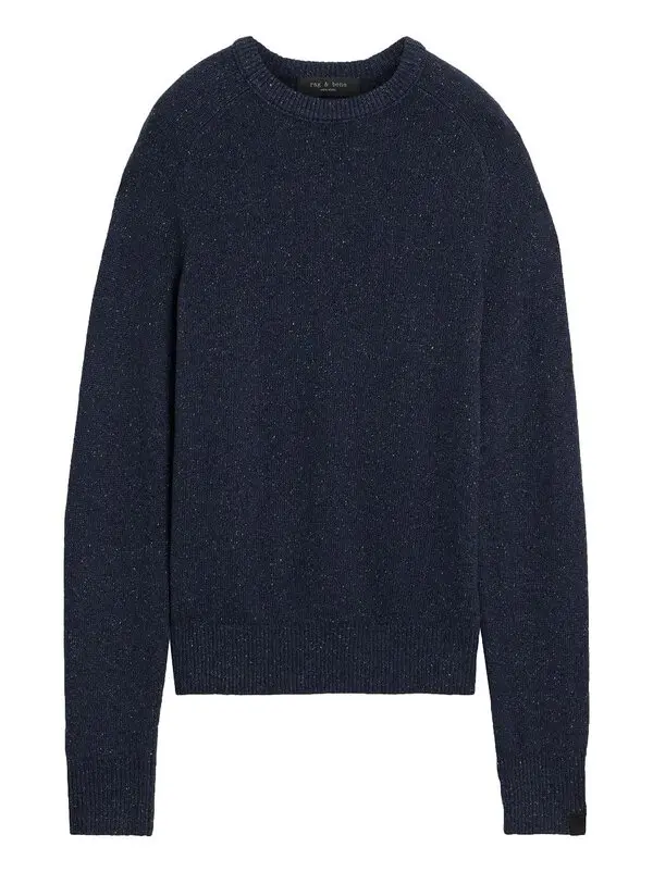 Rag & Bone Harlow Donegal Knitted Sweater - Navy