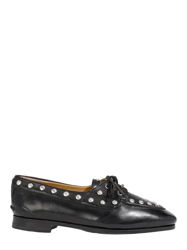 Bally Pathy Studded Leather Boat Shoes - Black