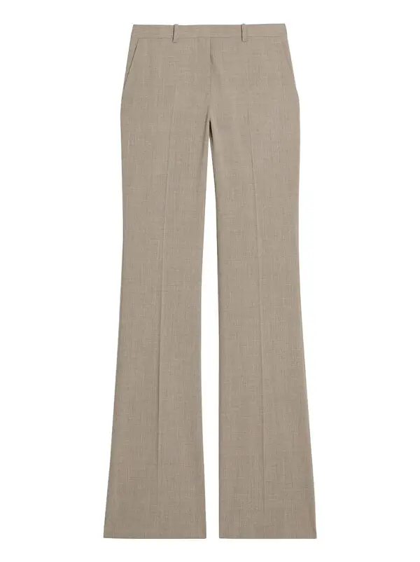 Theory Wool-blend Flared Pants - Mushroom