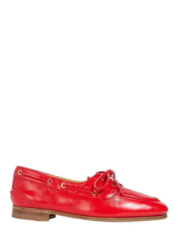 Bally Leather Boat Shoes - Tomato Red