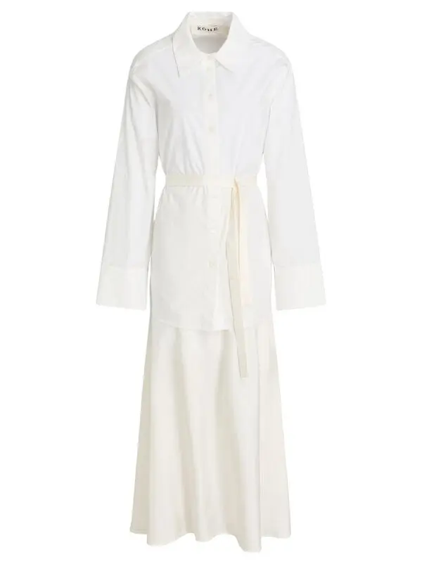 RÓHE Paneled Cotton-poplin Midi Shirt Dress - Ivory