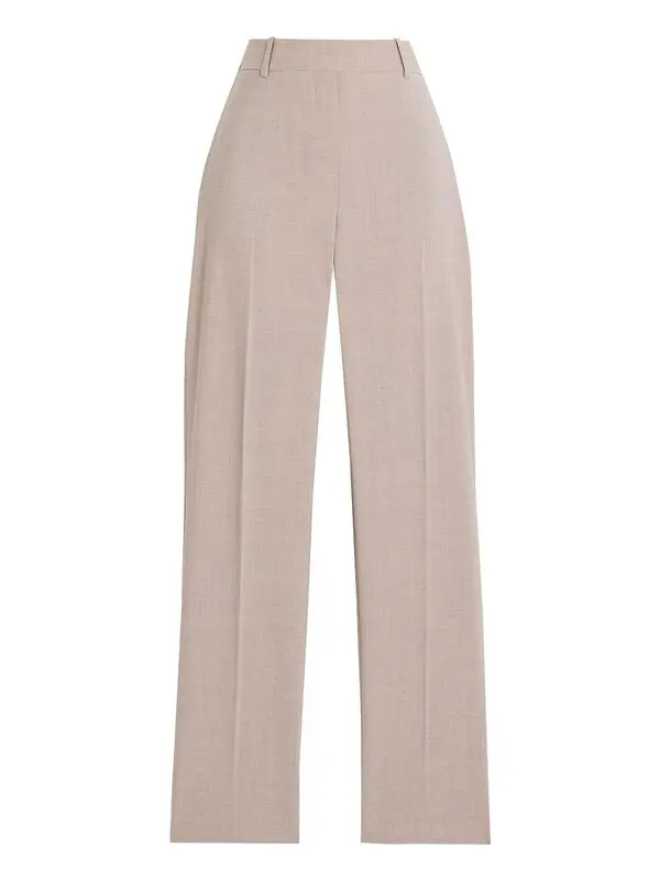 Theory Wool-blend Slim-leg Pants - Mushroom