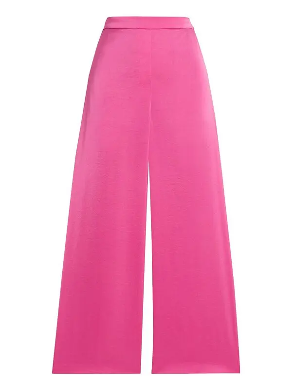 Theory Cropped Satin Wide-leg Pants - Bubblegum