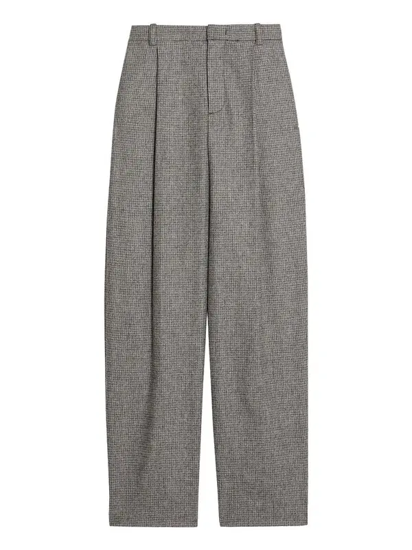 Vince Jacquard Pleated Wide-leg Trousers - Gray