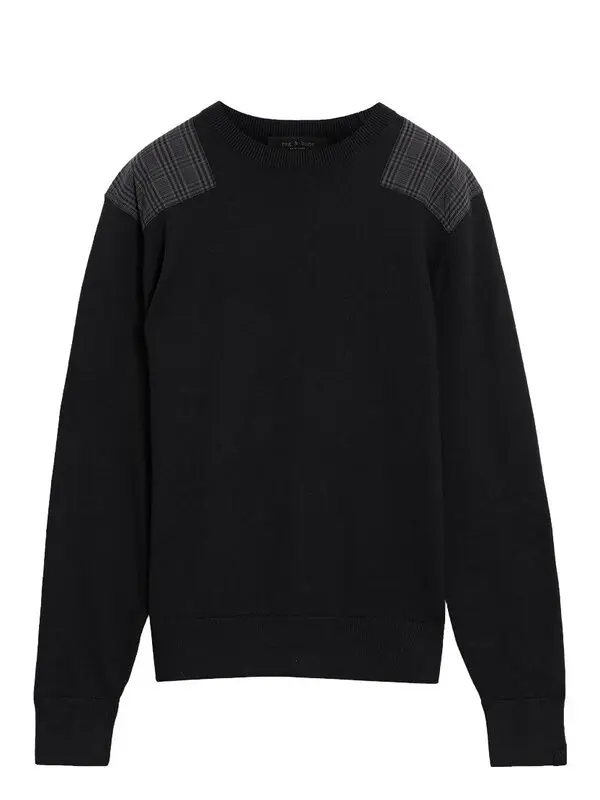 Rag & Bone Marco Checked Flannel And Cotton-blend Sweater - Black