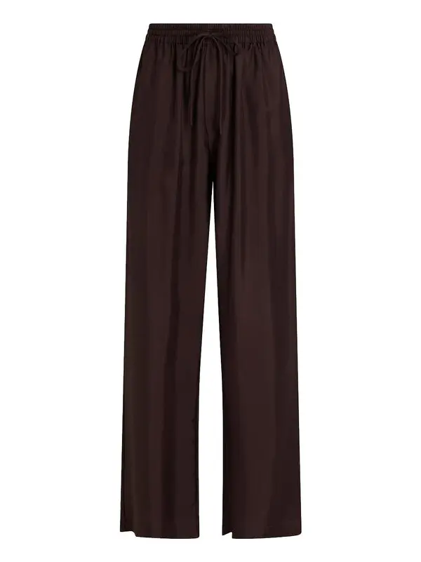 RÓHE Silk Twill Wide-leg Pants - Chocolate