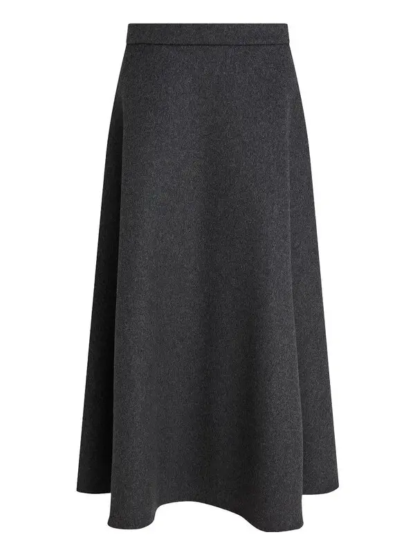 RÓHE Wool-blend Felt Midi Skirt - Anthracite
