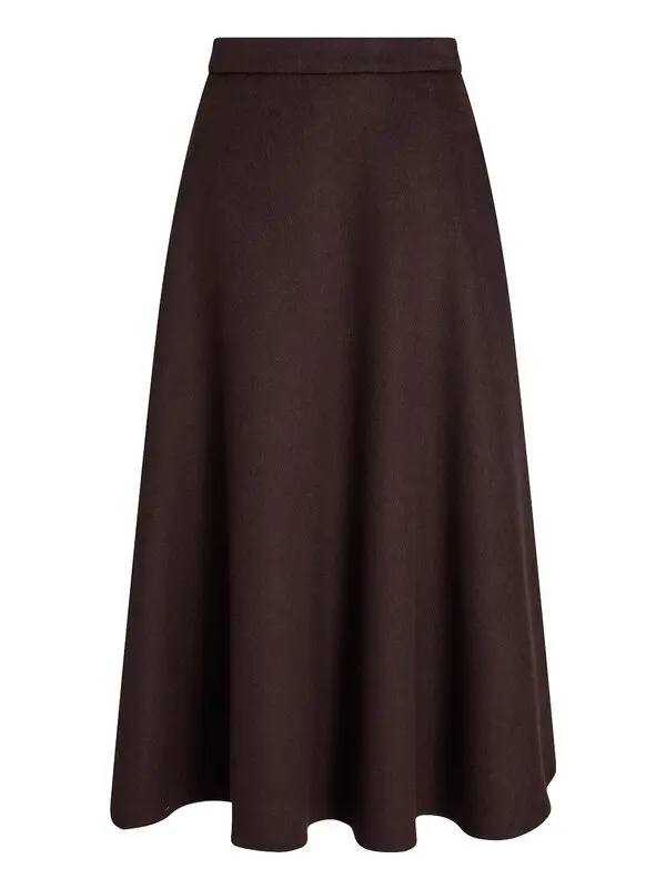 RÓHE Wool-blend Felt Midi Skirt - Chocolate