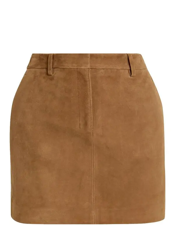 Theory Suede Mini Skirt - Light Brown