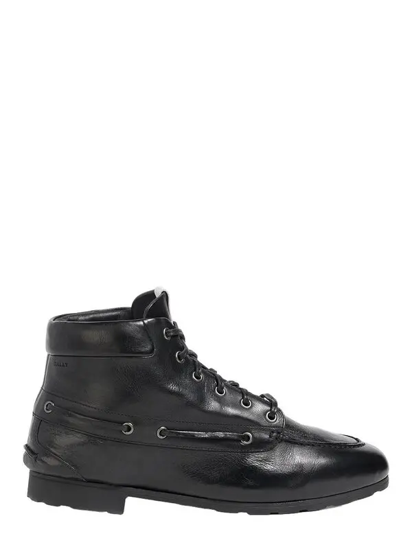 Bally Paphos Leather Combat Boots - Black