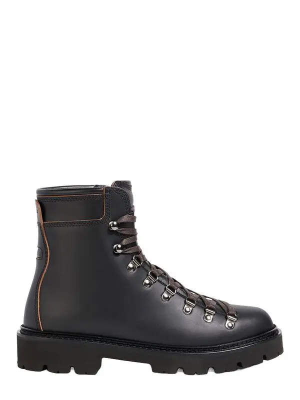 Bally Wardel Leather Combat Boots - Black